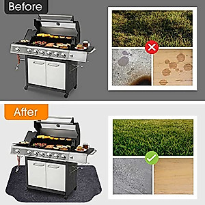 XSONHOO Under Grill Mat,36*48in Grill Mats for Outdoor Grill Deck Protector, Grill Mat for Fireplace, Plane Gas and Propane Burner, and Absorbent Oil, Waterproof, Reusable