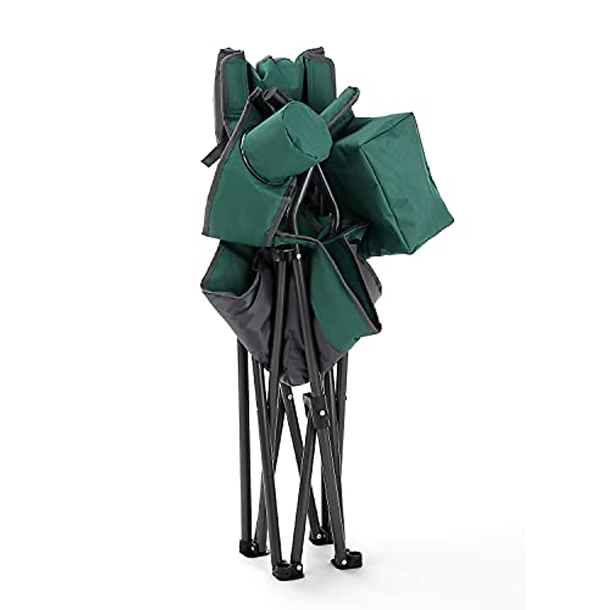 ARROWHEAD OUTDOOR Portable Folding Camping Quad Chair w/ 6-Can Cooler, Cup & Wine Glass Holders, Heavy-Duty Carrying Bag, Padded Armrests, Headrest & Seat, Supports up to 450lbs, USA-Based Support