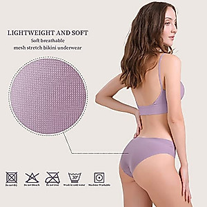LEVAO 10 Pack Seamless Underwear for Women No Show Cheeky Bikini Panties Breathable Silk Touch Brief S-XL