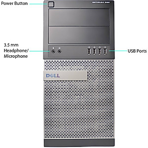 Dell Optiplex 990 Tower Premium Business Desktop Computer (Intel Quad-Core i5-2400 up to 3.4GHz, 16GB DDR3 Memory, 2TB HDD + 120GB SSD, DVDRW, WiFi, Windows 10 Professional) (Renewed)