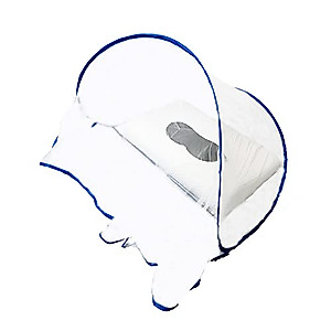 CMINGJ Portable Mosquito Head Net Foldable Pop-Up Travel Mosquito Net for Bed Free Installation-Large Size Suitable for Bedroom, Camping, nap (Large)