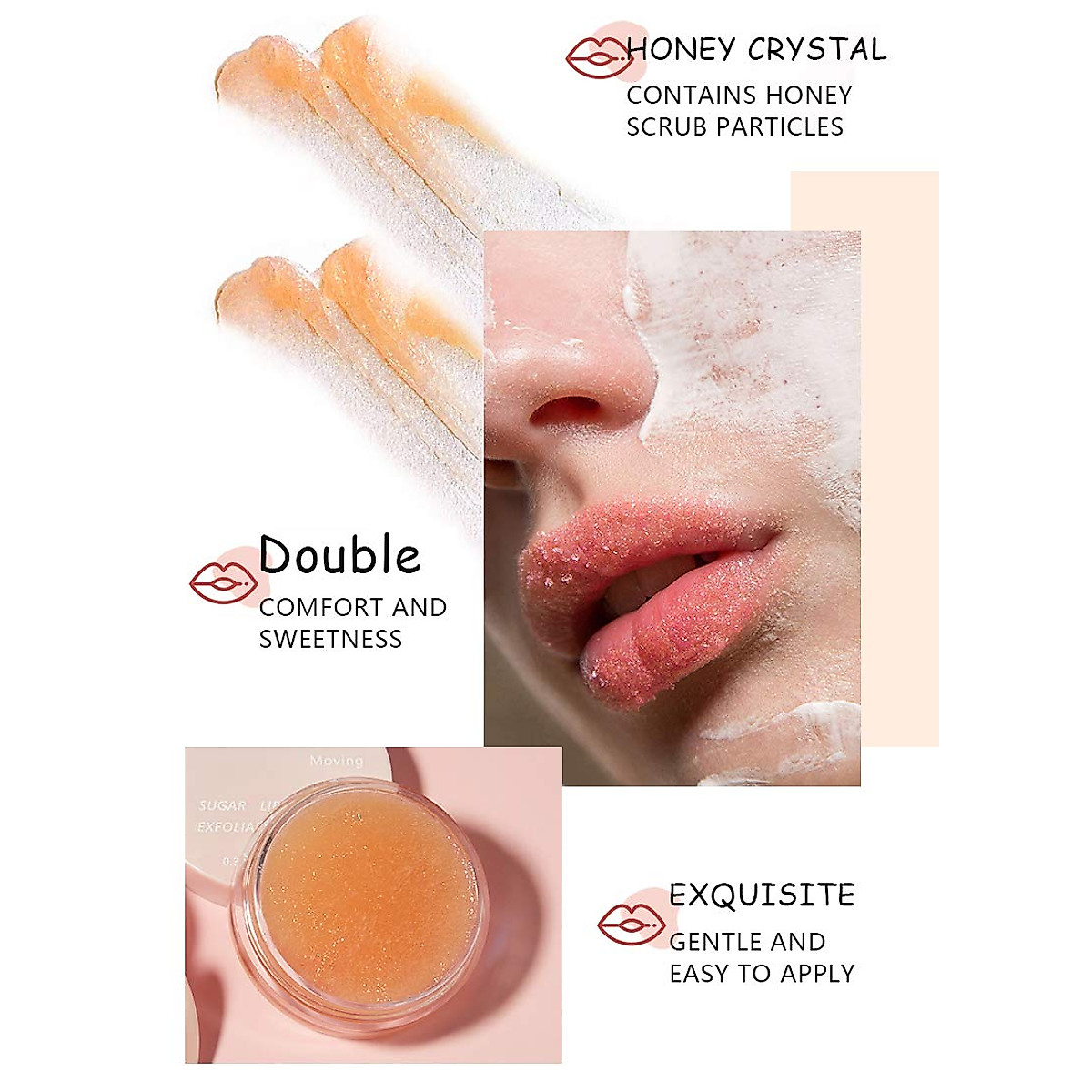 Lip Scrub, (Caramel) Lip Scrubs Exfoliator & Moisturizer Lip Brightening Lip Exfoliator for Dark Lips, Gentle Exfoliation Lip Care Products, Repair Dry & Cracked Lips by Samnyte