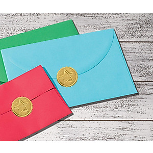 PaperDirect Congratulations 5-Point Star Embossed Gold Foil Certificate Seals, 2 Inch, Self Adhesive, 100 Count, Embossed Seals for Certificates, Achievement Award Stickers for School, Work, Diploma