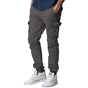 Match Men's Regular Fit Chino Jogger Cargo Pant (36W x 33L, 6539 Army Gray)