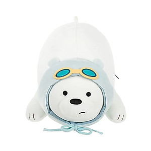 MINISO 15" We Bare Bears Stuffed Animals, Cuddle Lying Plush Ultrasoft Toy Hugging Throw Sleeping Plushies Toy Pillow for Boy Girl Kids Children Toddler Bedding Toys and Christmas(Ice Bear)