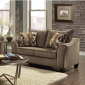 Roundhill Furniture Camero Cafe Fabric Pillowback Loveseat