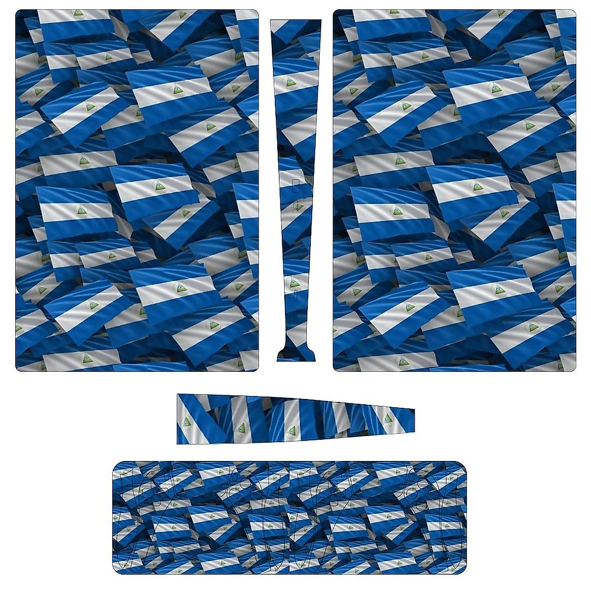 Nicaragua Flag Compatible with PS5 Console and Controller Sticker Skin, Durable, Scratch-Resistant, and Bubble-Free (Digital Version)