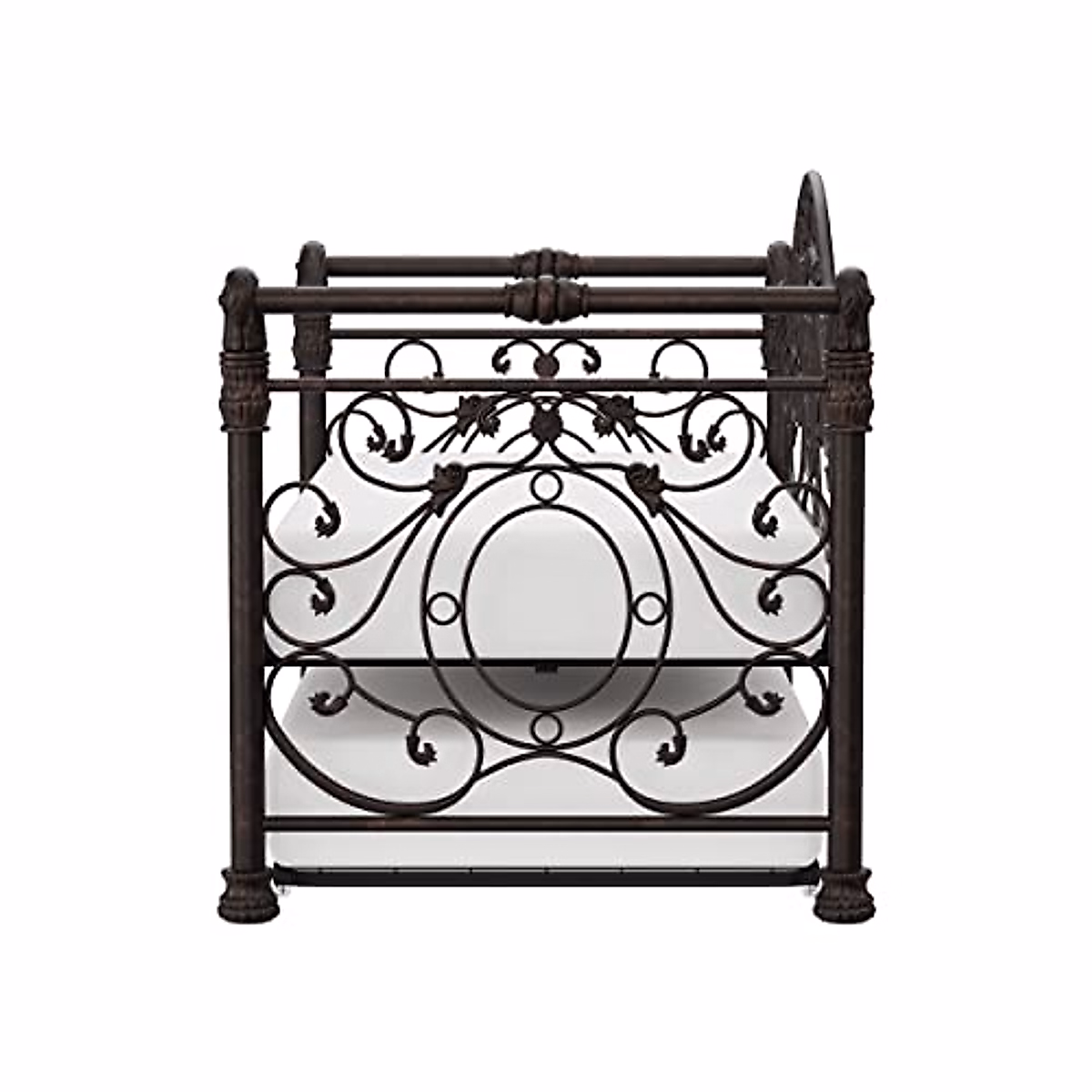 Hillsdale Mercer Metal Sleigh Daybed with Suspension Deck and Trundle in Brown