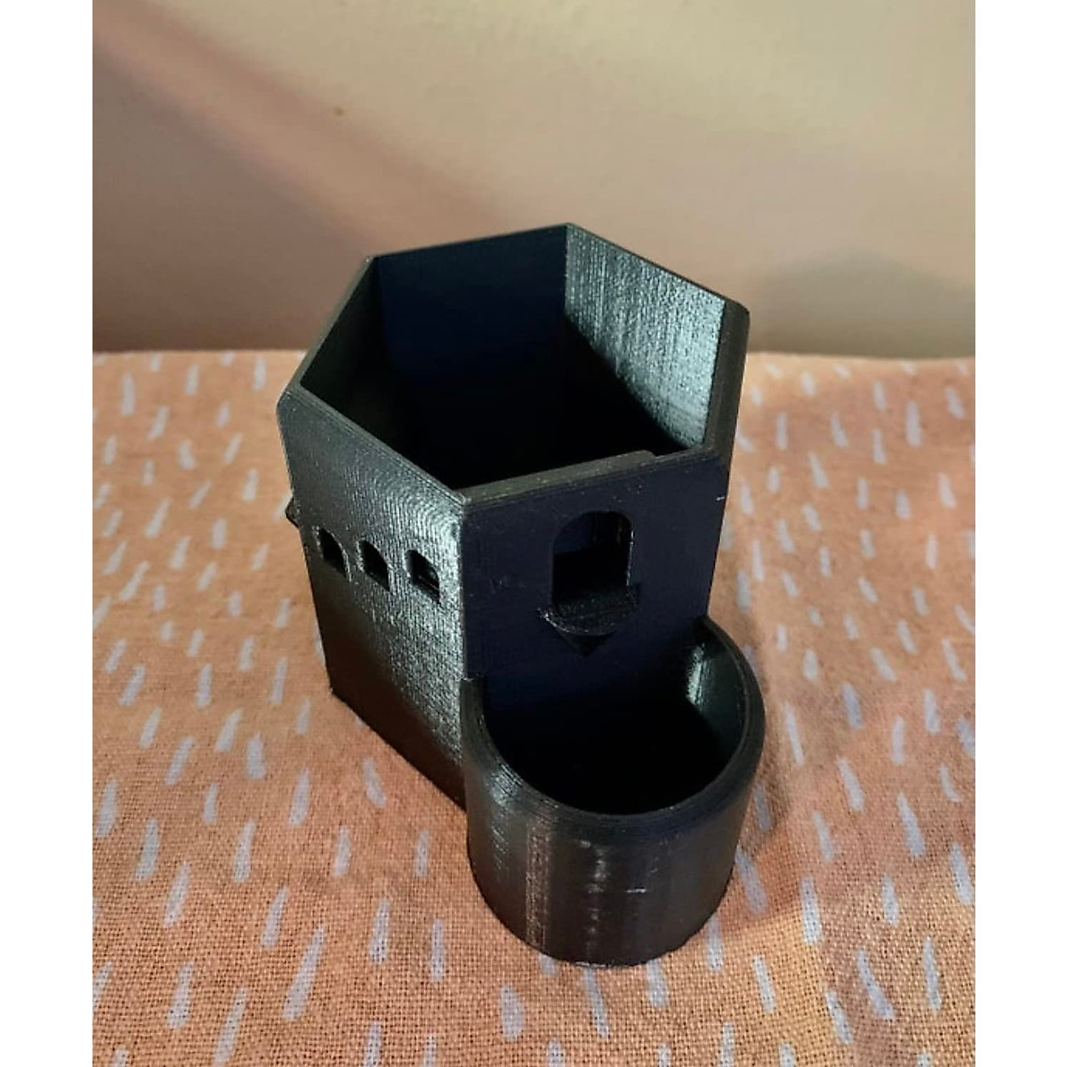 Mini Castle Succulent Planter Sustainable 3D Printed PLA Decorative Planter Succulent Planter Tower - Building Planter - Architecture Pot (Black)