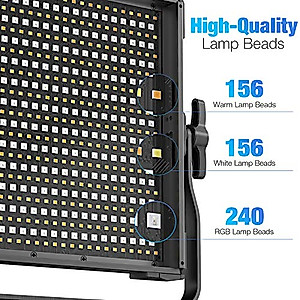 Switti RGB Video Light, Full Color Studio Photography Lighting Kit, 50W LED Panel Light with Softbox, 552 LEDs/CRI 97+, 2600K-10000K/0-360 Adjustable Colors/9 Kinds of The Scene Lights