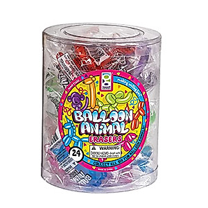 Raymond Geddes Balloon Eraser Animals Tub of 24, (71633)