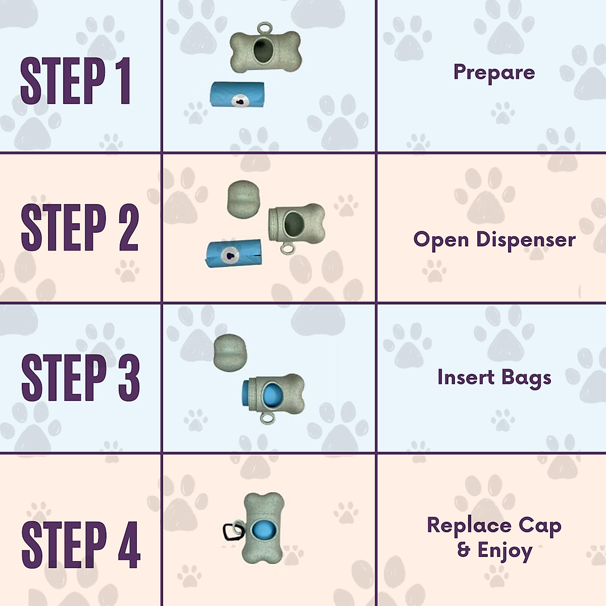 Petmarkable Complete Earth-Conscious Dog Waste Kit: Wheat Straw Waste Bag Dispenser with one corn starch 15-bag waste bag roll, Carabiner, Elastic Band for Secure Leash Attachment, Leak-Proof (Blue)