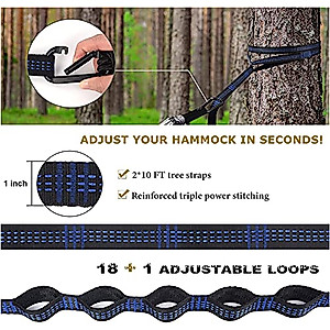Hammocks with Net, Mosquito Net Hammock for Camping Portable Nylon Hammocks Parachute Lightweight with Tree Straps, Garden Swing Hammock for Outdoor Hiking Travel (Cyan/Dark Green)