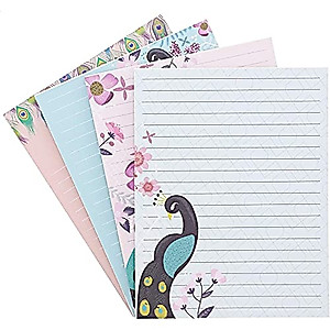 To Do Daily Notepads, Notepads for Women, Peacock Design (50 Sheets, 4-Pack)