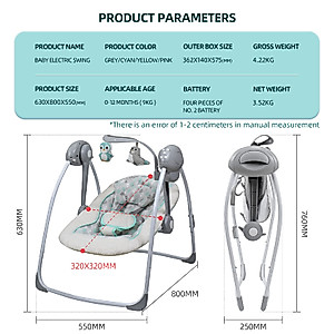 Vannetgo Comfort Portable Swing,Comfort Baby Rocking Chair with Soothing Music，Foldable,Bionic Design, Baby Rests Peacefully (WTY25122)