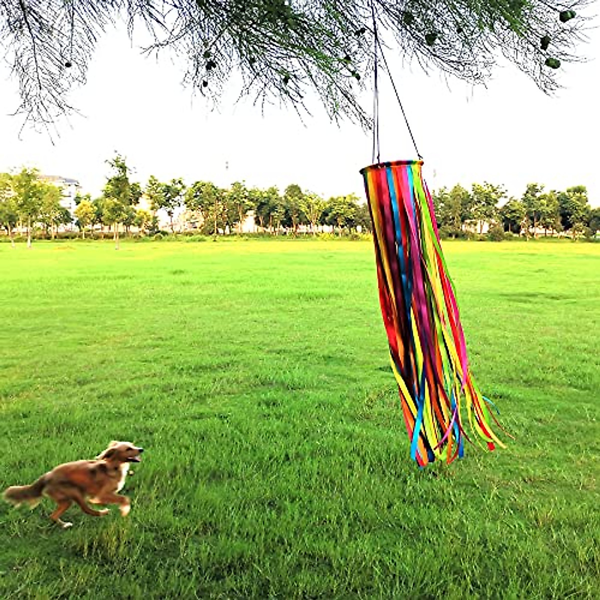 Satin Ribbon Windsock Streamer, Outdoor Decorations for Your Patio, Garden, Yard, Dock and Camper, 49-Inch, WS49-XZH