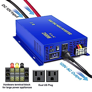 2500 Watt Pure Sine Wave Inverter 12V DC to 120V AC, 2500W Power Inverter Surge 5000W Power Converter for Solar System. (2500W 12V 120V)