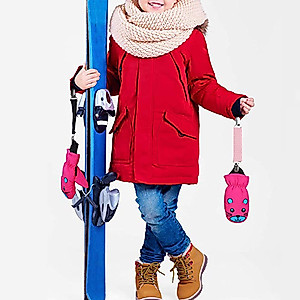 Zkptops 4pcs Winter Elastic Mitten Clips Beanie Caps Hat Clips for Kids Toddlers Babies Adults Children Women Strong Stainless Steel Gloves Clips Bulk for School, Snow and Cold Winter Days, Pink