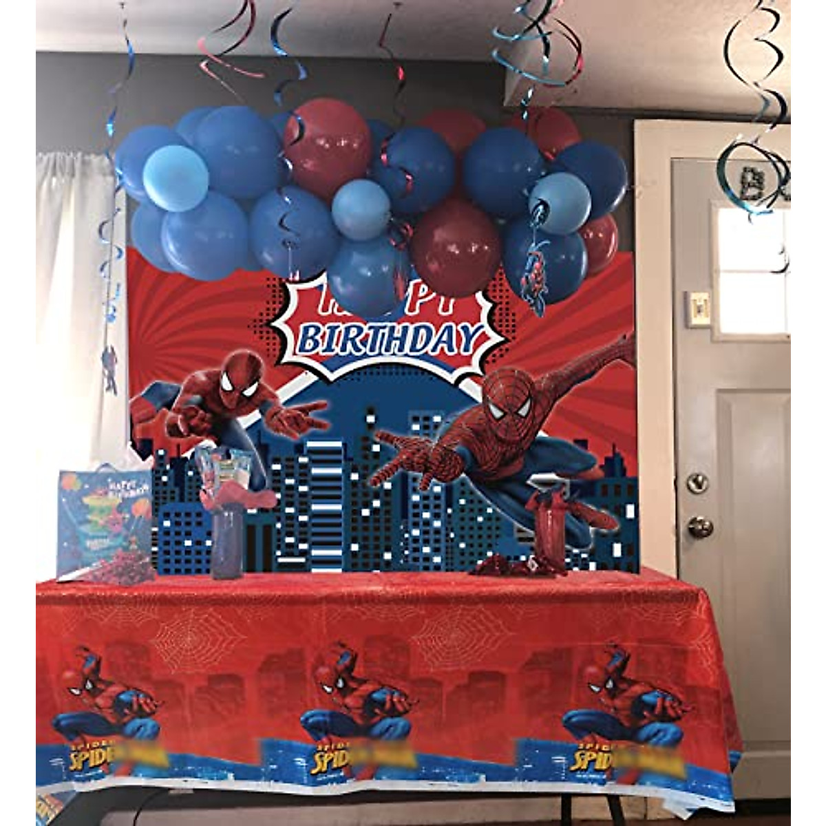 2pc Spider Themed Birthday Party Decorations,Plastic Tablecloth Hero Party Table Covers for Superhero Kids Birthday Party Supplies, 70 inches x 42 inches