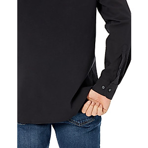 Amazon Essentials Men's Regular-Fit Long-Sleeve Casual Poplin Shirt, Black, XX-Large