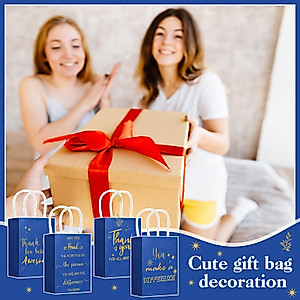 Gueevin 40 Pcs Employee Appreciation Bulk Thank You Gifts Paper Bags for Employee Pastor Coworker Christmas Thank You Birthday Party Gift Team Appreciation Inspirational Gift(Blue)