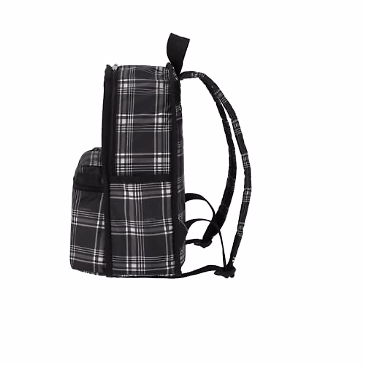 LeSportsac Pearl Plaid Basic Backpack/Rucksack, Style 7812/Color E570, Sophisticated Modern Plaid - Black, Slate Grey & Ivory Pearl