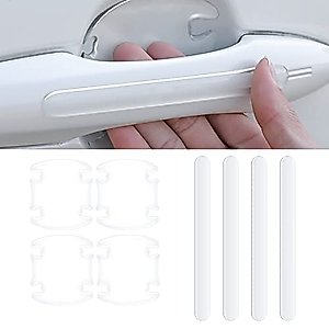 Grafken 8Pcs 3D Transparent car Door Handle Stickers Door Bowl Scratch Protector, Universal Waterproof Anti-Scratch Paint white m Grafken-doorsticker 0