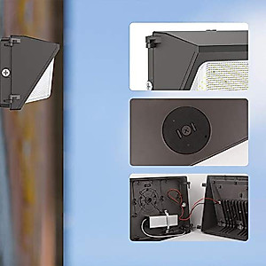 LED Wall Pack Light, 120W 15600LM with Dusk to Dawn Photocell 5000k (100-277V), DLC ETL Certified, Suitable for Outdoor Shop Commercial Security WallPack Lighting for Outside Warehouse, Parking Lot