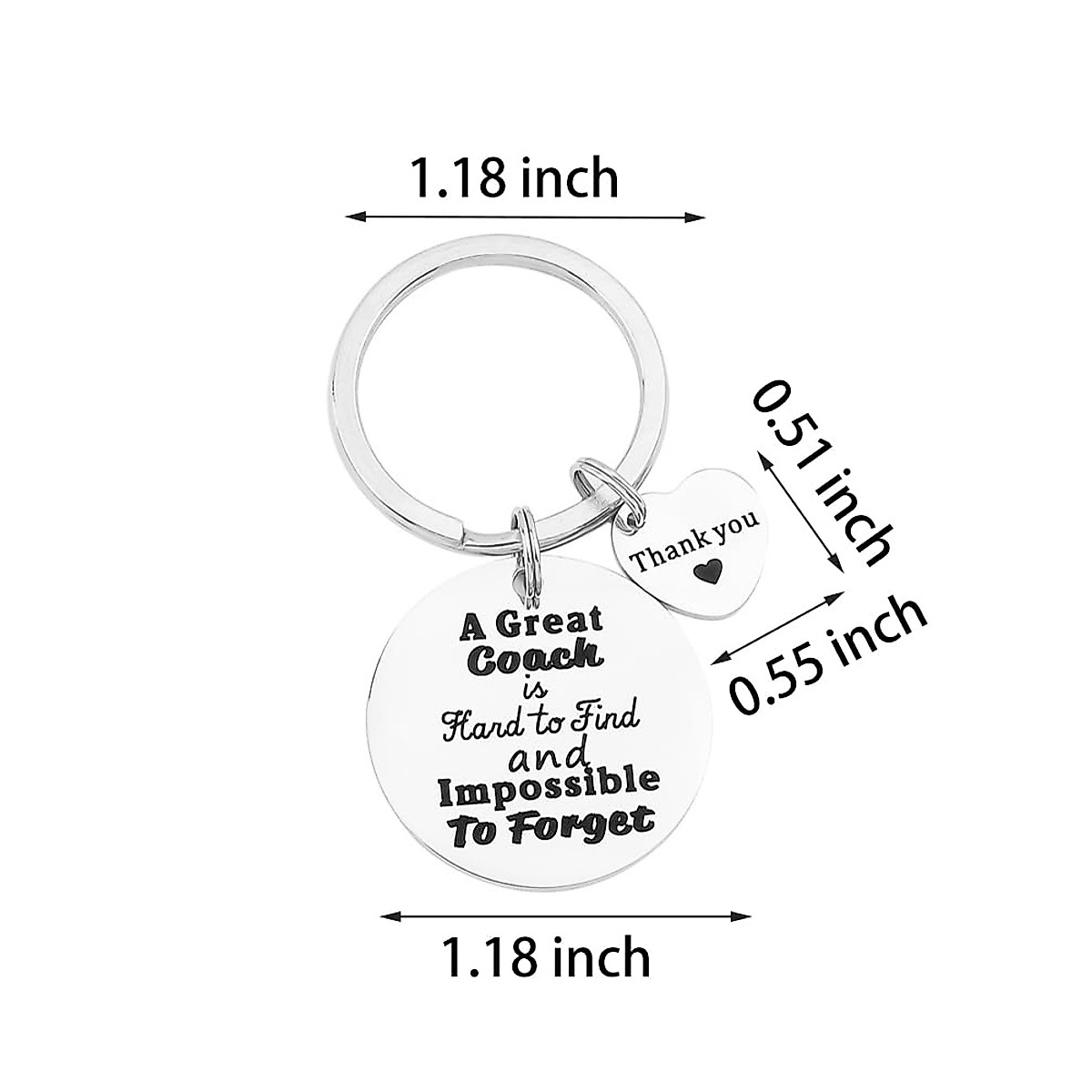 YF FY 2pcs Coach Keychains Sports Coach Gifts for Men Women Thank you keychains for Football Basketball Baseball Swimming Soccer coach