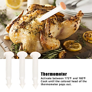 BORDSTRACT 20Pcs Pop Up Poultry Thermometer, 1.8in Plastic Disposable Temperature Meter, Roasted Chicken Temperature Meter Set for Oven Cooking Poultry Turkey Chicken Meat Beef