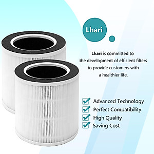 Lhari VK-6067B Filter Compatible with Vremi Air Purifier and HOKEKI VK-6067B Air Purifier, 3-in-1 H13 Grade True HEPA Filter, 2-Pack