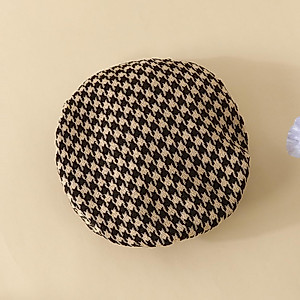 TUSFTAY Toddler Baby Girl Outfits Fall Winter Clothes Ribbed Long Sleeve Tops Houndstooth Print Mini Skirts Beret 3PCS Set (B White, 18-24 Months)