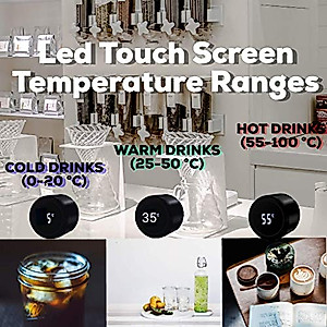 Smrt Mug Stainless Steel Water Bottle with LED Temperature Display – Double Walled Vacuum Insulated Smart Water Bottle | Non-Toxic, BPA Free & Leak Proof Travel Mug for Office, Home or Gym – 17 ounce