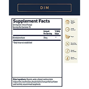 Quicksilver Scientific Nanoemulsified DIM - Liposomal DIM Supplement to Support Healthy Hormone Balance for Women & Men - Soy-Free Detox & Immune Support (1.7oz / 50ml)