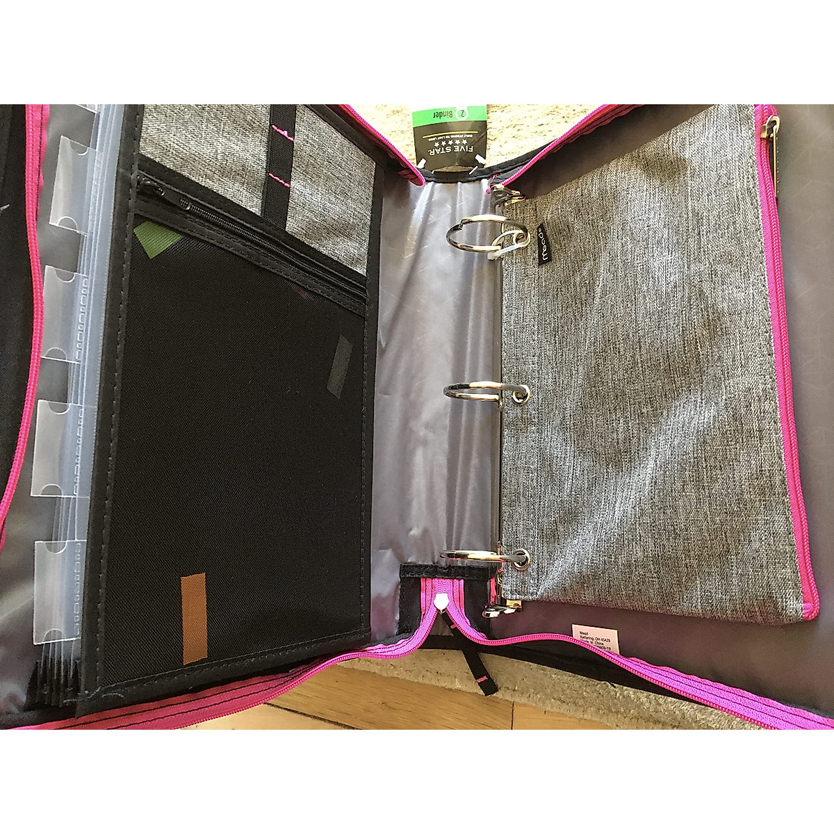 Five Star 2" Zipper Binder 605 Sheet Capacity Pink