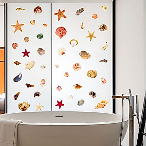 WOYINIS Lifelike 3D Seashells Wall Decals, DIY Removable Conch Scallop Starfish Wall Stickers, Peel & Stick Beach Wall Decals for Living Room Bedroom Kids Room Playroom Nursery Bathroom Decor