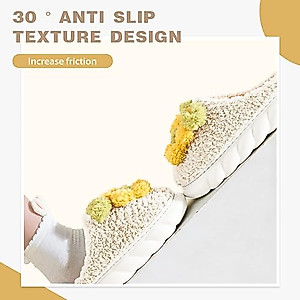 HEIOMWF Plush Flowers Slippers Cute Fuzzy Slippers Non-Skid Winter Warm Cozy House Slippers Indoor Outdoor Slippers For Women Men's