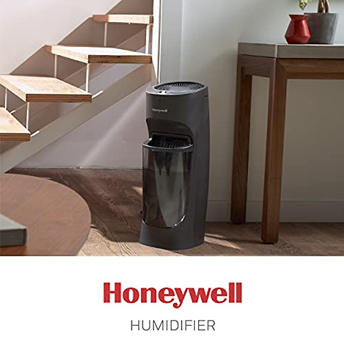 Honeywell Top Fill Tower Humidifier, Digital Humidistat, Black – Cool Mist Humidifier for Bedroom, Home or Office with Space Saving Tower Design