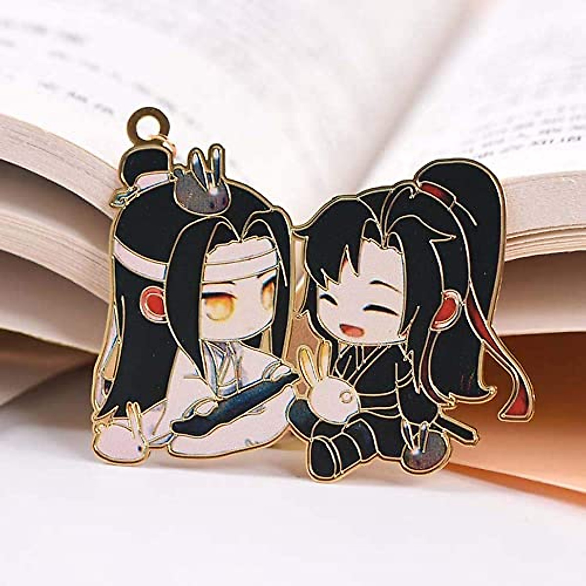 Hmango Mo Dao Zu Shi Anime Metal Bookmark,Metal Tassel Vintage Pendant Hollowing Bookmark,Gift for Book Lovers Mo Dao Zu Shi Fans (E)