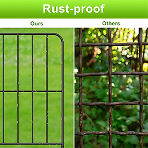 PINPON Decorative Garden Fence 10 Pack Animal Barrier Fence 10ft(L) x 24in(H) Rustproof Metal Wire Section Edging Fencing Panel for Outdoor Yard Landscape Patio, Square