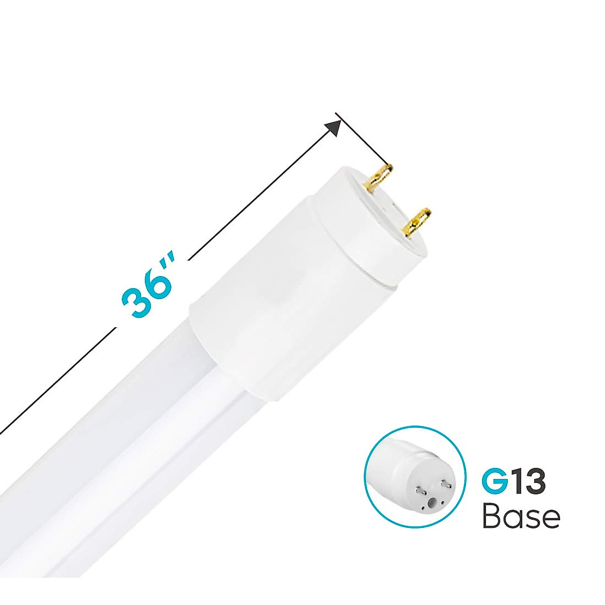 LUXRITE 3FT LED Tube Light, T8, 16W (25W Equivalent), 3000K Soft White, 1600 Lumens, Fluorescent Light Tube Replacement, Direct or Ballast Bypass, ETL Listed (6 Pack)
