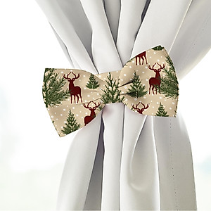 Whaline 12Pcs Christmas Cotton Fabric Bundles Woodland Poinsettia Reindeer Tree Printed Fat Quarters Plaid Xmas Sewing Fabrics for DIY Handmade Crafting, 18 x 22 Inch