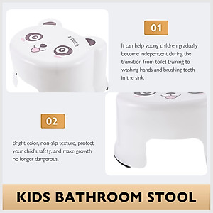 Zerodeko Kids' Step Stools Anti-Skid Step Stool, Plastic Foot Stool Kids Bathroom Stool Cartoon Step Stool Toilet Potty Training Step Stool for Baby, Bathroom and Kitchen (White) Circle Ottoman