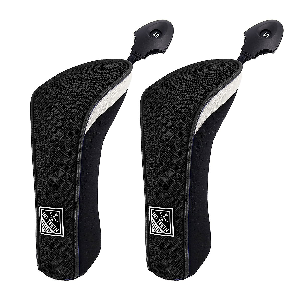 BIG TEETH Golf Hybrid Head Covers Set Headcovers Utility UT Club Protector Meshy with Interchangeable Number Tag (2 Pcs)