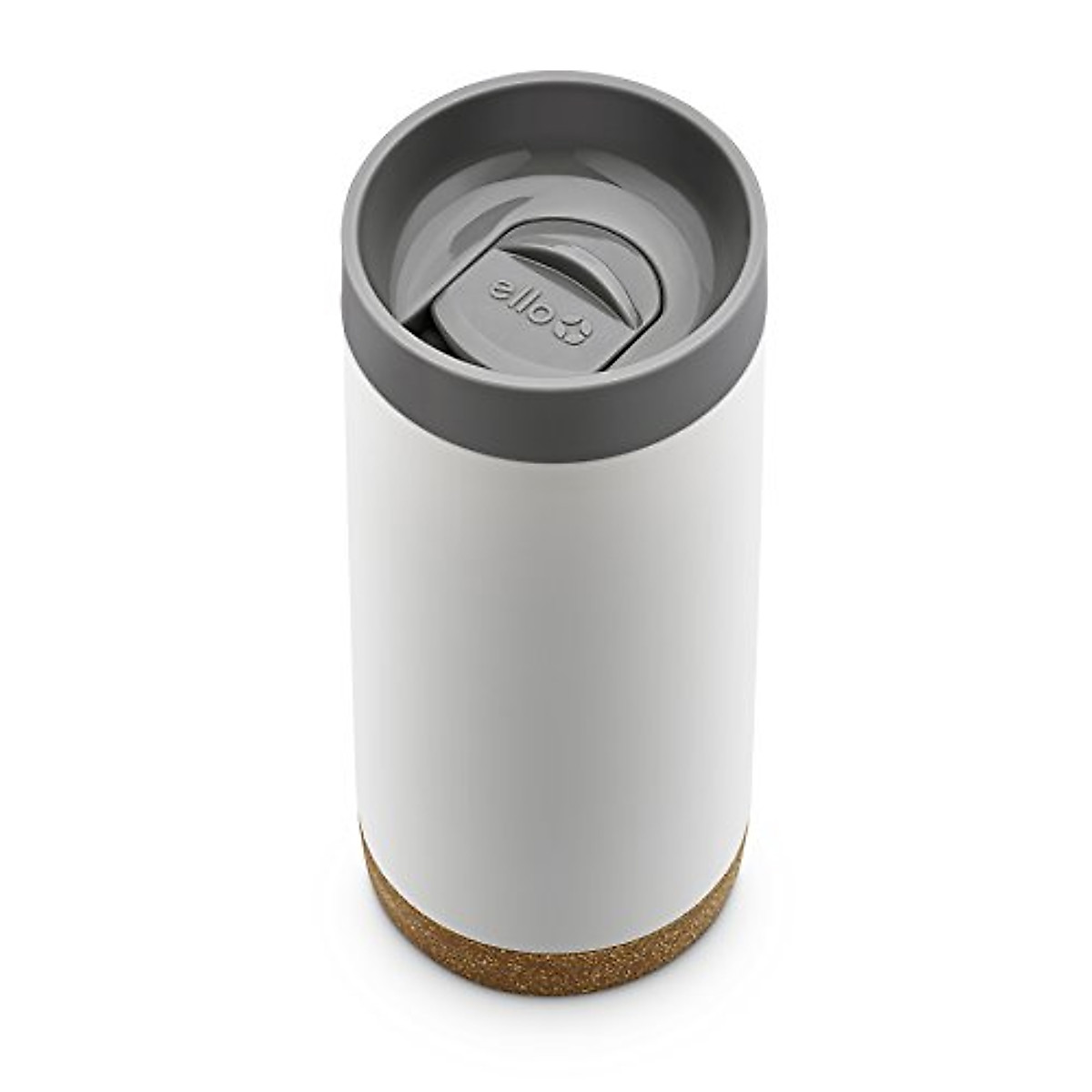 Ello Cole 16oz Vacuum Insulated Travel Coffee Mug with Leak-Proof Slider Lid and Built-in Coaster, Keeps Hot for 5 Hours, Perfect for Coffee or Tea, BPA-Free Tumbler, Grey