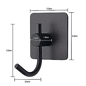 VAEHOLD Adhesive Wall Hooks, Heavy Duty Sticky Holder Waterproof Aluminum Towel Hooks for Hanging Coat, Hat, Towel, Robe, Key, Clothes, Closet Hook Wall Mount for Kitchen, Bathroom