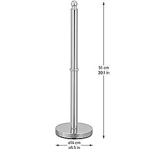 Tatkraft Ideal - Free Standing Toilet Paper Holder Stand - 20.1in (51cm) - Storage for 4 Rolls - Paper Towel Holder - Chrome Plated Steel