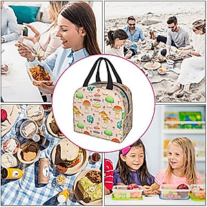 Cute Mushroom Portable Lunch Tote Bag Reusable Cute Lunch Box for Men and Women Perfect for Camping/Hiking/Picnic/Beach/Travel