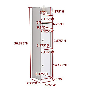 Kings Brand Furniture - Small Bathroom Storage Cabinet with 2 Doors & 3 Shelves, Toilet Paper Storage Stand, White