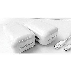 Fast Charger Compatible LG Stylo 4 G5 G6 G7 G8 V20 V30 V35 V30S V40, Samsung Galaxy S10 S10+ S8 Plus S9 S9+ S10 Active Note 8 Note 9,Moto Z Z2 Plus, USB Type C Cable with Charger Adapter [White]